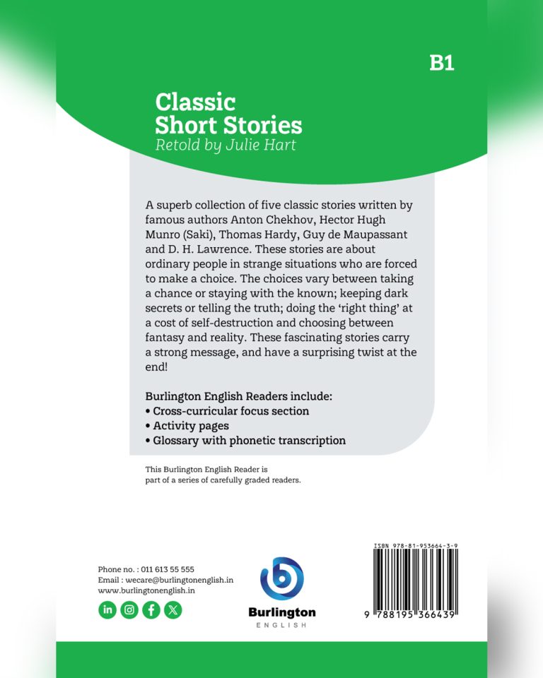 Classic Short Stories Retold by Julie Hart - Reader Book For Grade 6